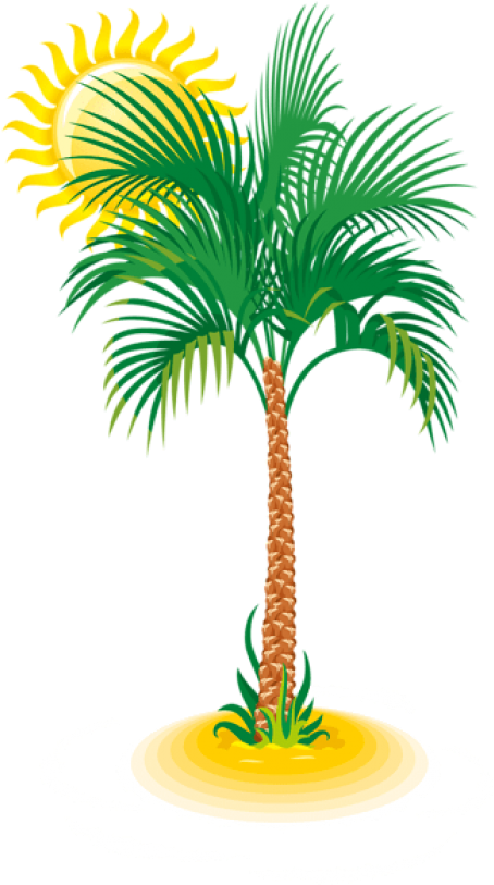 Download Palm Tree Clipart Png Clip Art Palm Tree With Sun Clipartkey