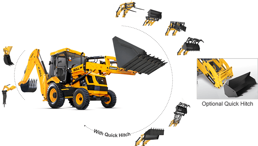 Download 60backhoe - Bull Smart Backhoe Loader - ClipartKey