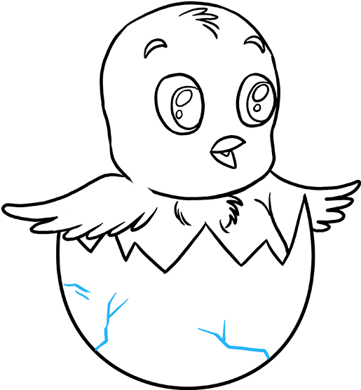 Download How To Draw Easter Chick - Easter Chick Peep Drawing - ClipartKey