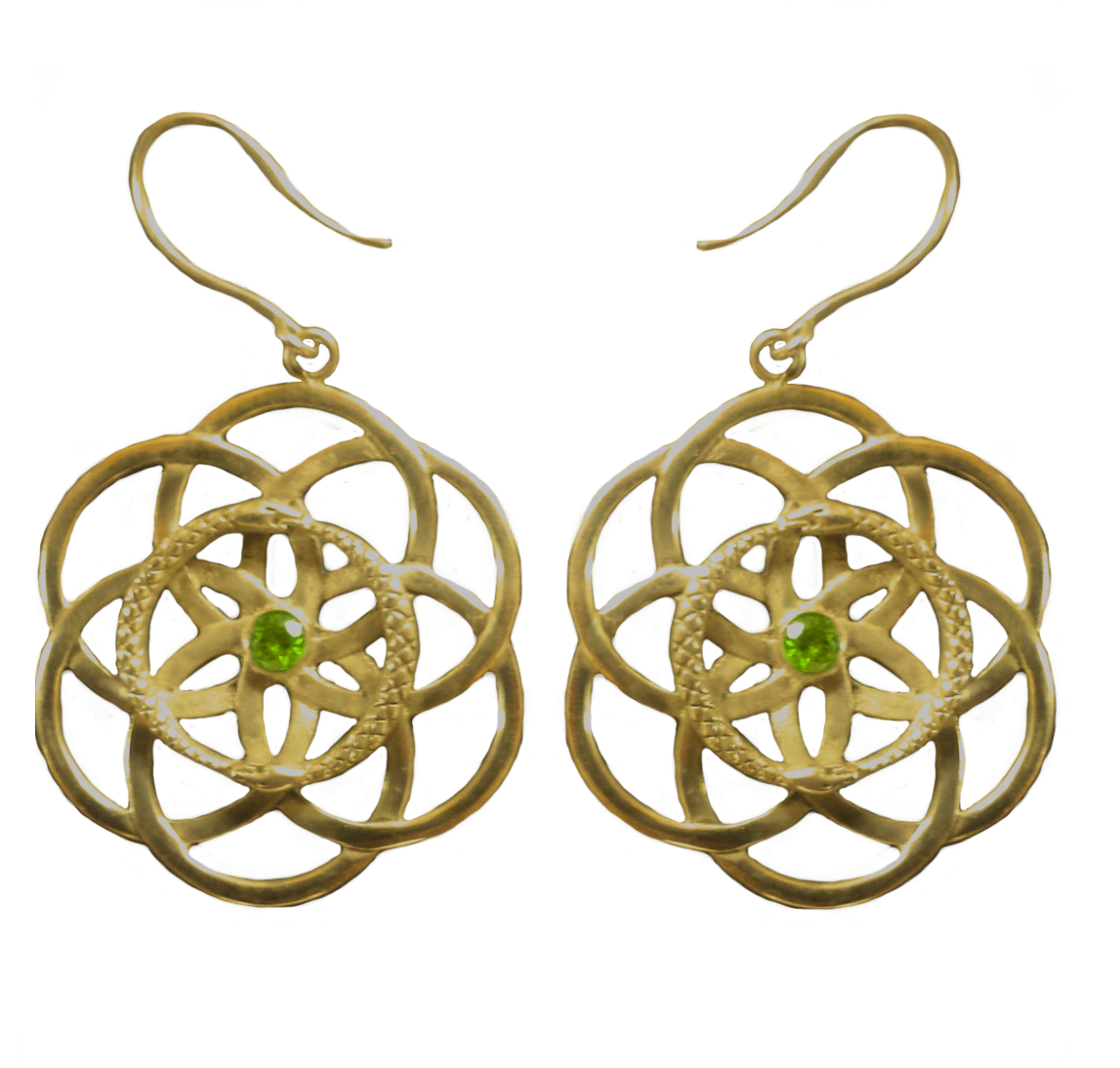 Download Eternal Serpent Seed Earrings Brass Ouroboros - Gold - ClipartKey
