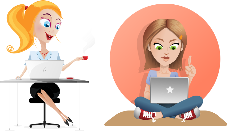 Download Girl Clip Art A - Girl Using Laptop Clipart - ClipartKey