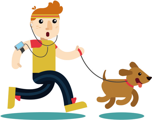 Download Dog Walking X Walk Scene Vector Clipart Hand And Transparent ...