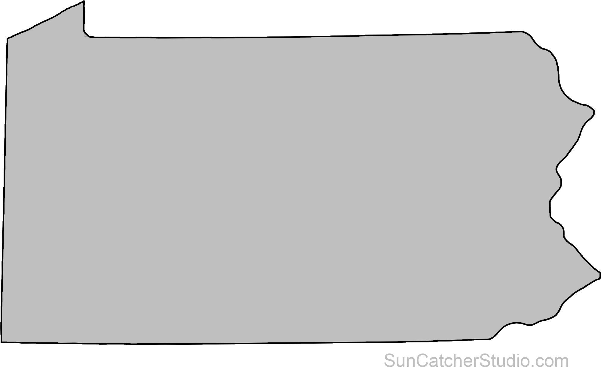 Download Pennsylvania State Outline Png - Line Art - ClipartKey