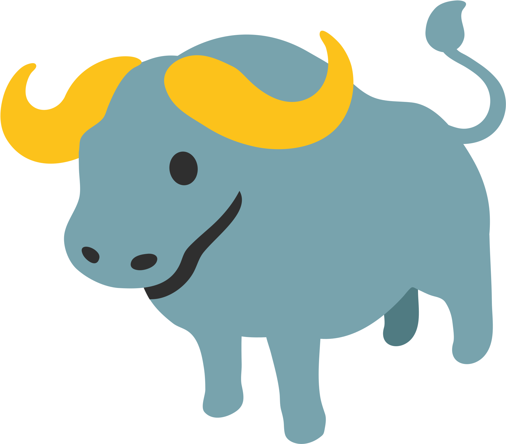 Download Clip Art Bull Emoji - Water Buffalo Doodle - ClipartKey