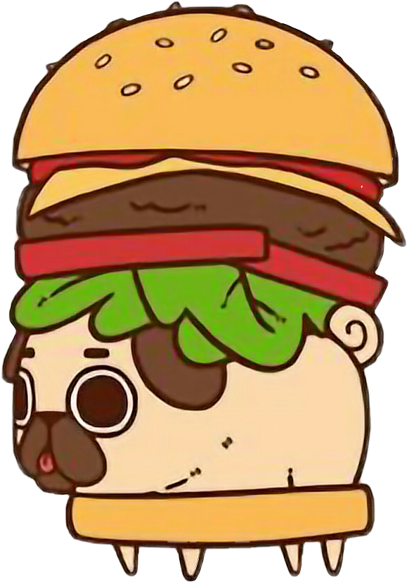 Download #freetoedit - Kawaii Pug Burger - ClipartKey