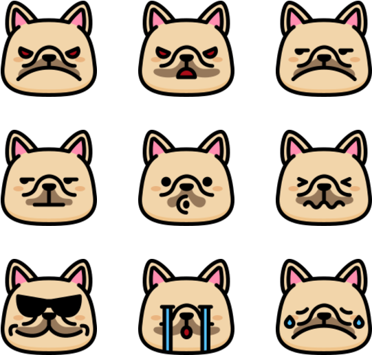 Download French Bulldog Emoticons - Cat Grabs Treat - ClipartKey