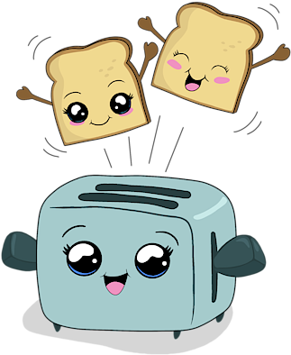 Download Kawaii Toast - ClipartKey