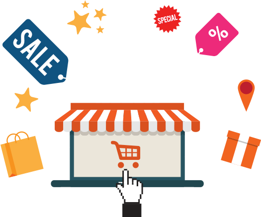 Download Retail Platform - Store And Online Illustration - ClipartKey