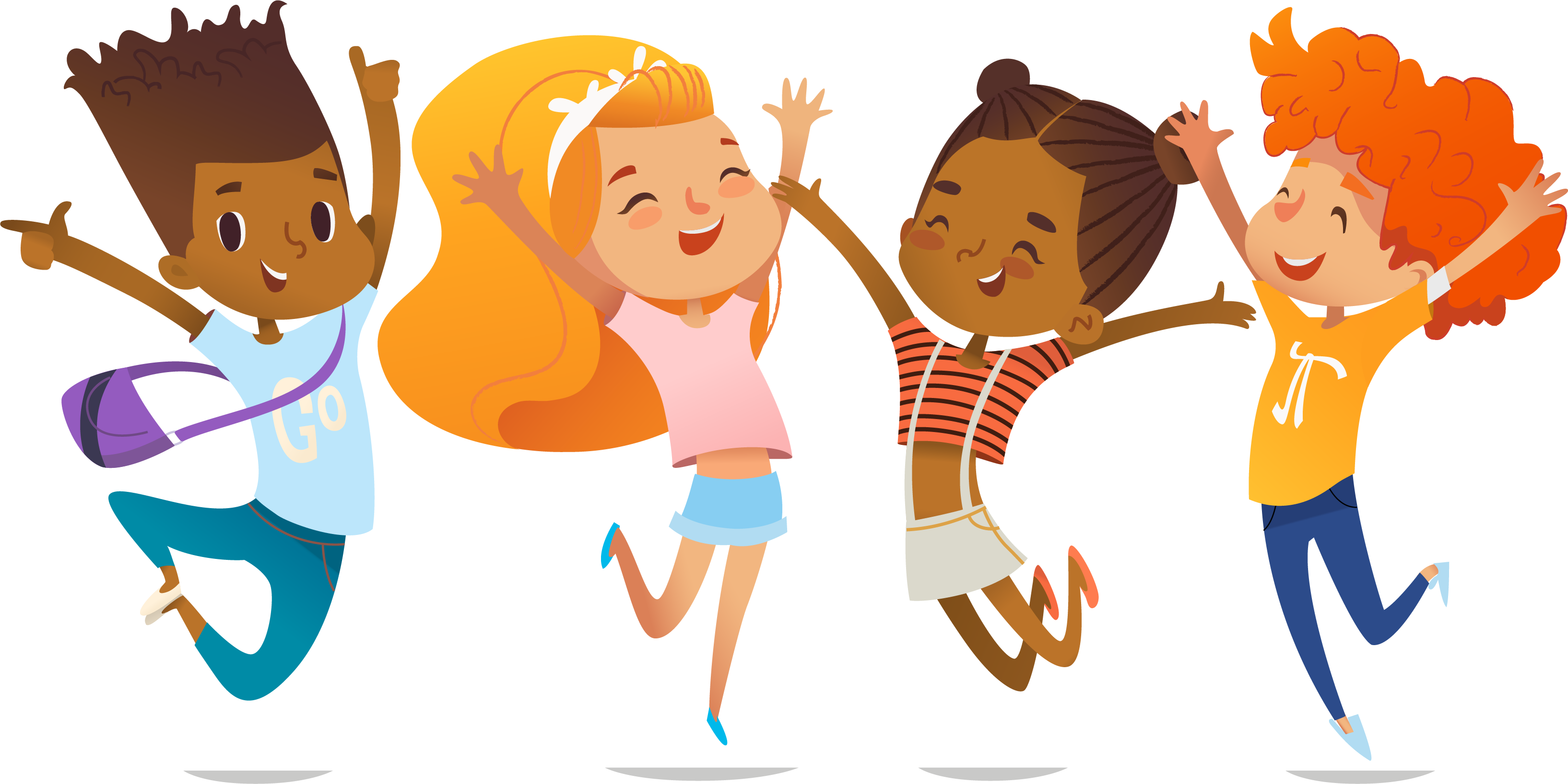 Download Illustration Of Happy Children Jumping Up In The Air - School ...