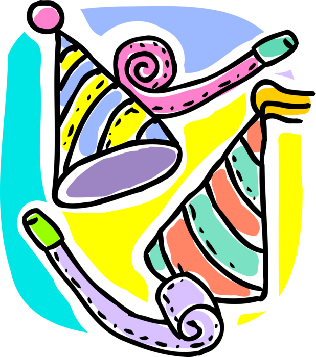 Download Vector Illustration Of Celebration Party Hats And Noisemaker ...