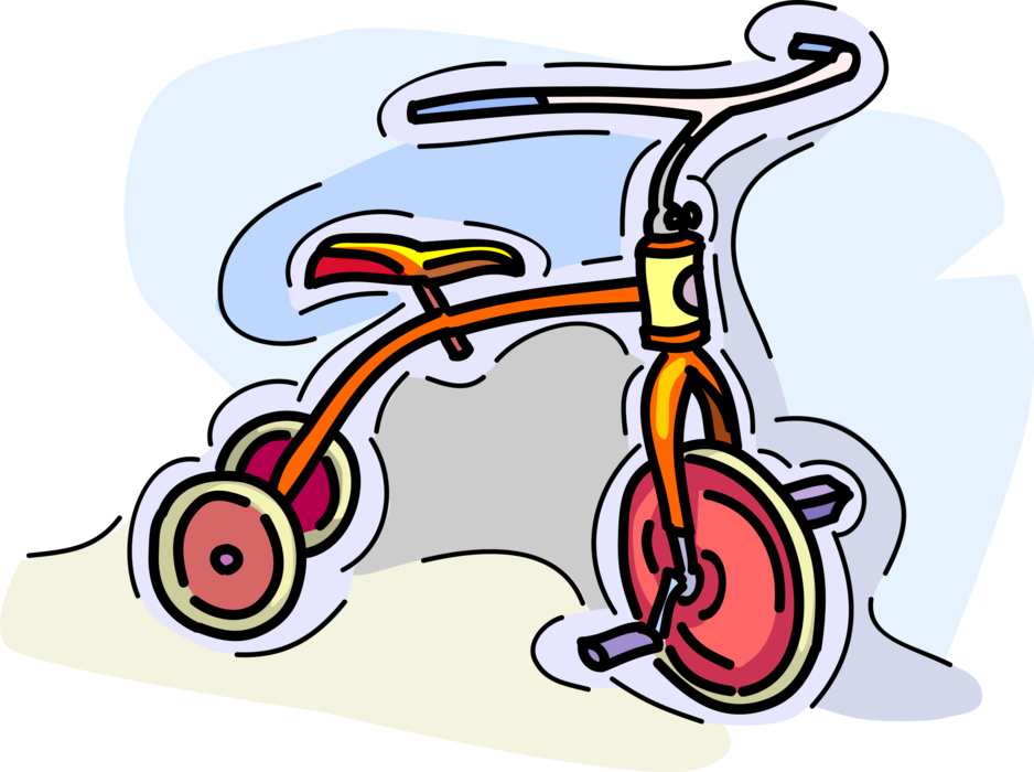 Download Vector Illustration Of Child"s Tricycle Riding Bike - ClipartKey