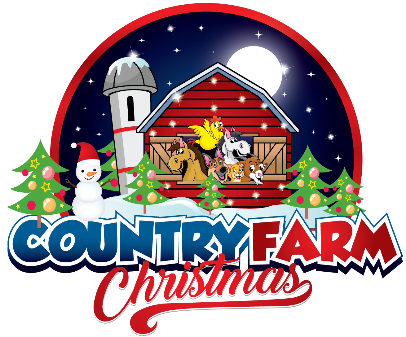 Download A Country Farm Christmas - Cartoon - ClipartKey