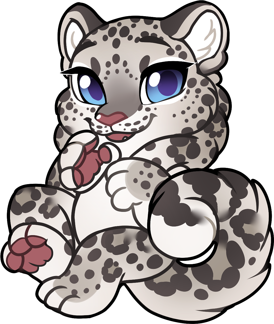 Download Furvilla Snow Leopard - Chibi Snow Leopard Png - ClipartKey