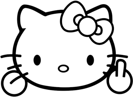 Download Hello Kitty Middle Finger Funny Graphics Design Dxf - Hello ...