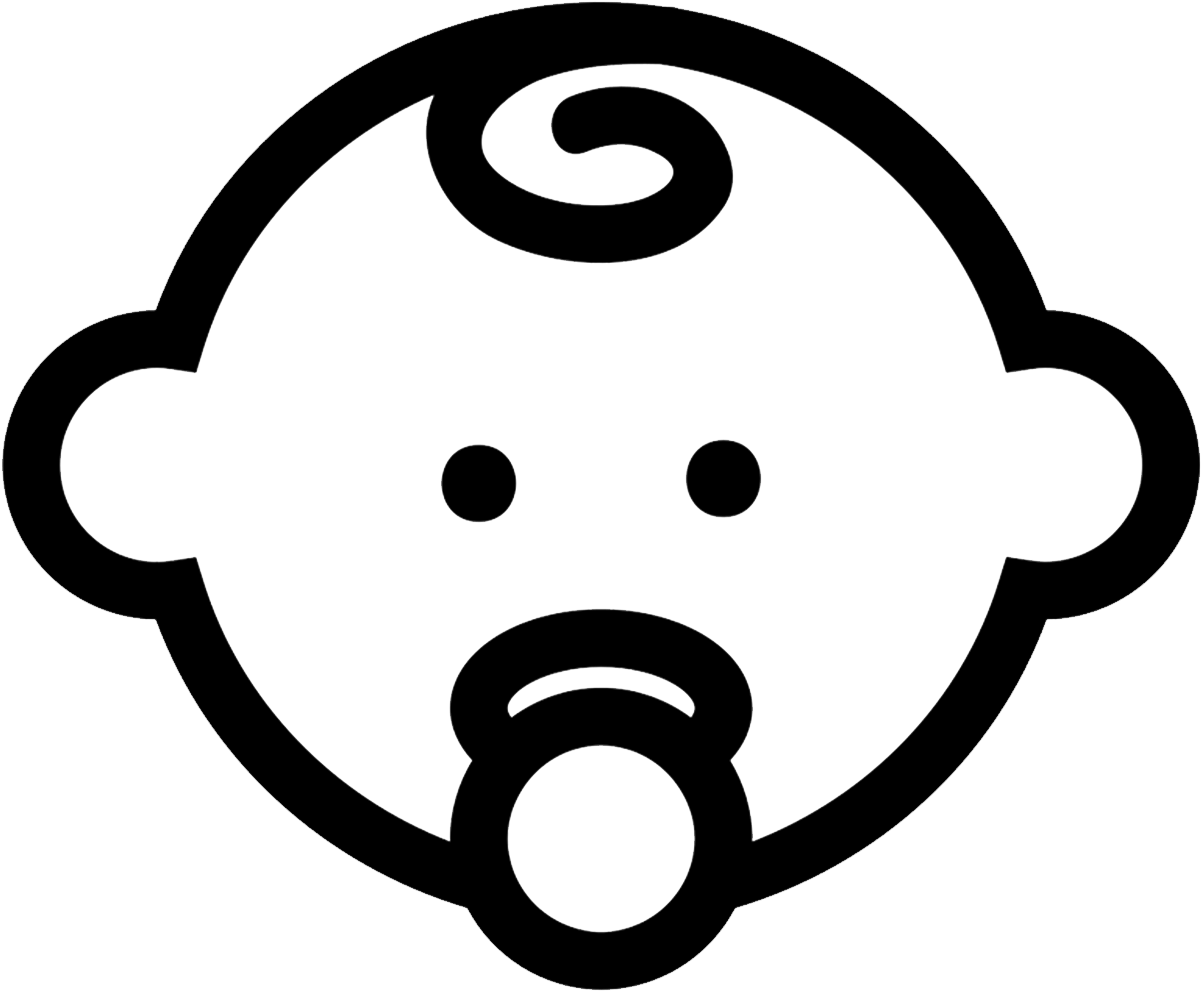 Download Baby Head Outline With Pacifier Comments - Baby Born Icon Png ...