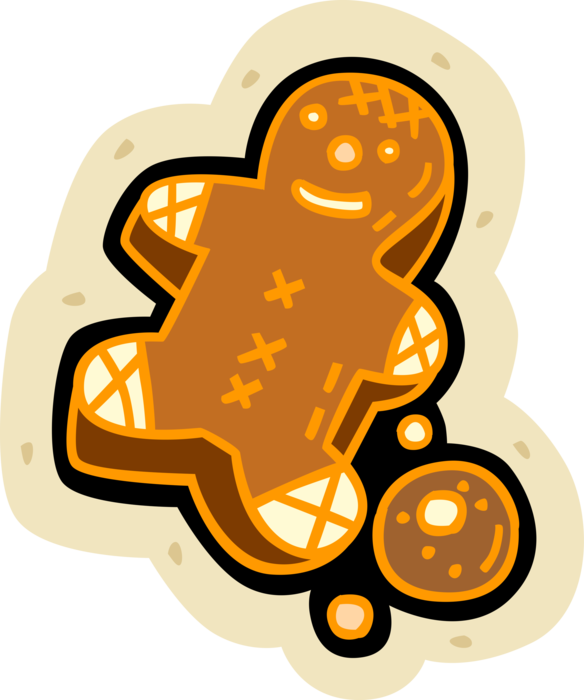 Download Vector Illustration Of Baked Goods Gingerbread Man - ClipartKey