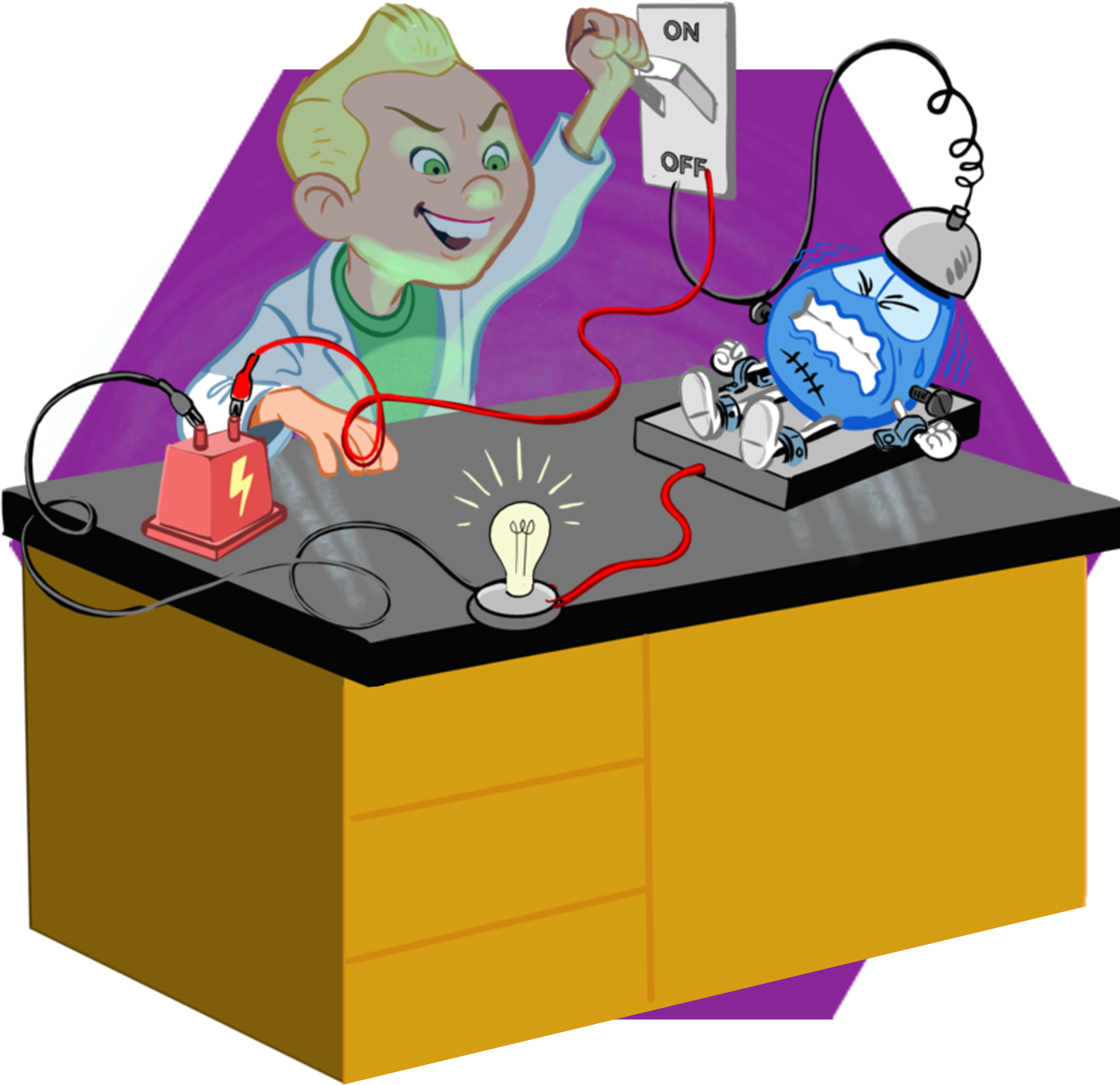 Download Electric Circuit Cartoon - ClipartKey