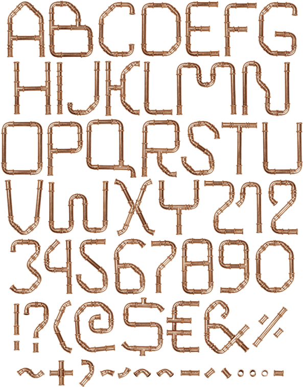 Download Clip Art Copper Pipe Font Handmadefont - Art - ClipartKey