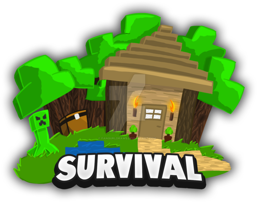 Download Survival By Fangurldraws On - Minecraft Survival Logo - ClipartKey