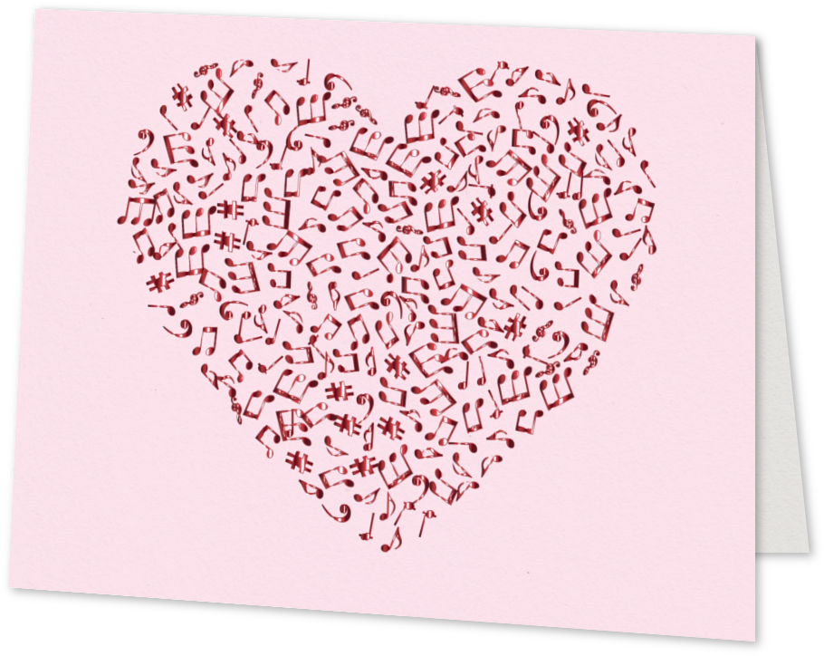 Download Heart Card Png - Music Note Heart Svg - ClipartKey