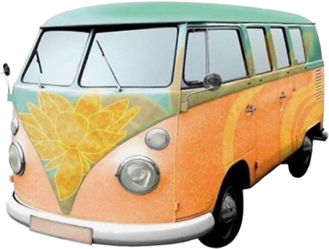 Download Transparent Minivan Png - Hippie Bus - ClipartKey