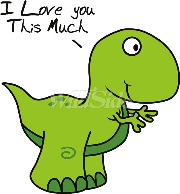 Download I Love You This Much T-rex - Cartoon - ClipartKey