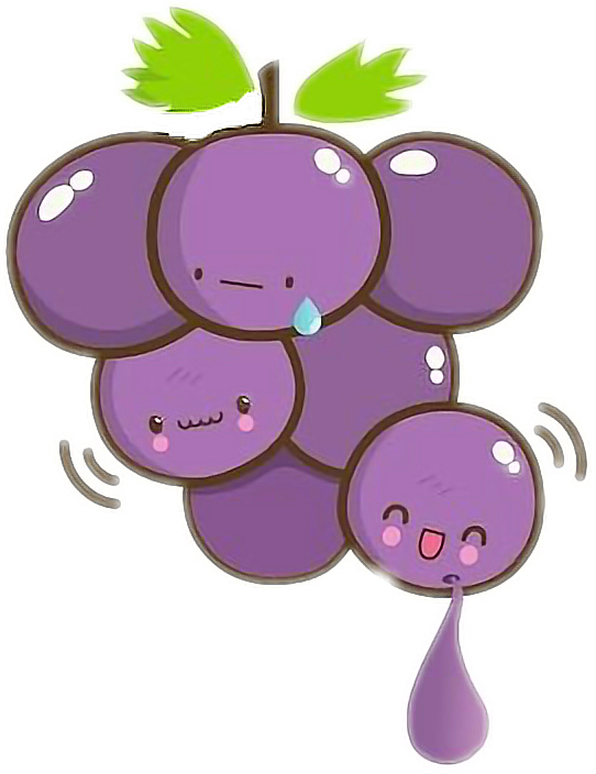 Download #sweet #cute #grape #family #freetoedit - Grape Chibi - ClipartKey