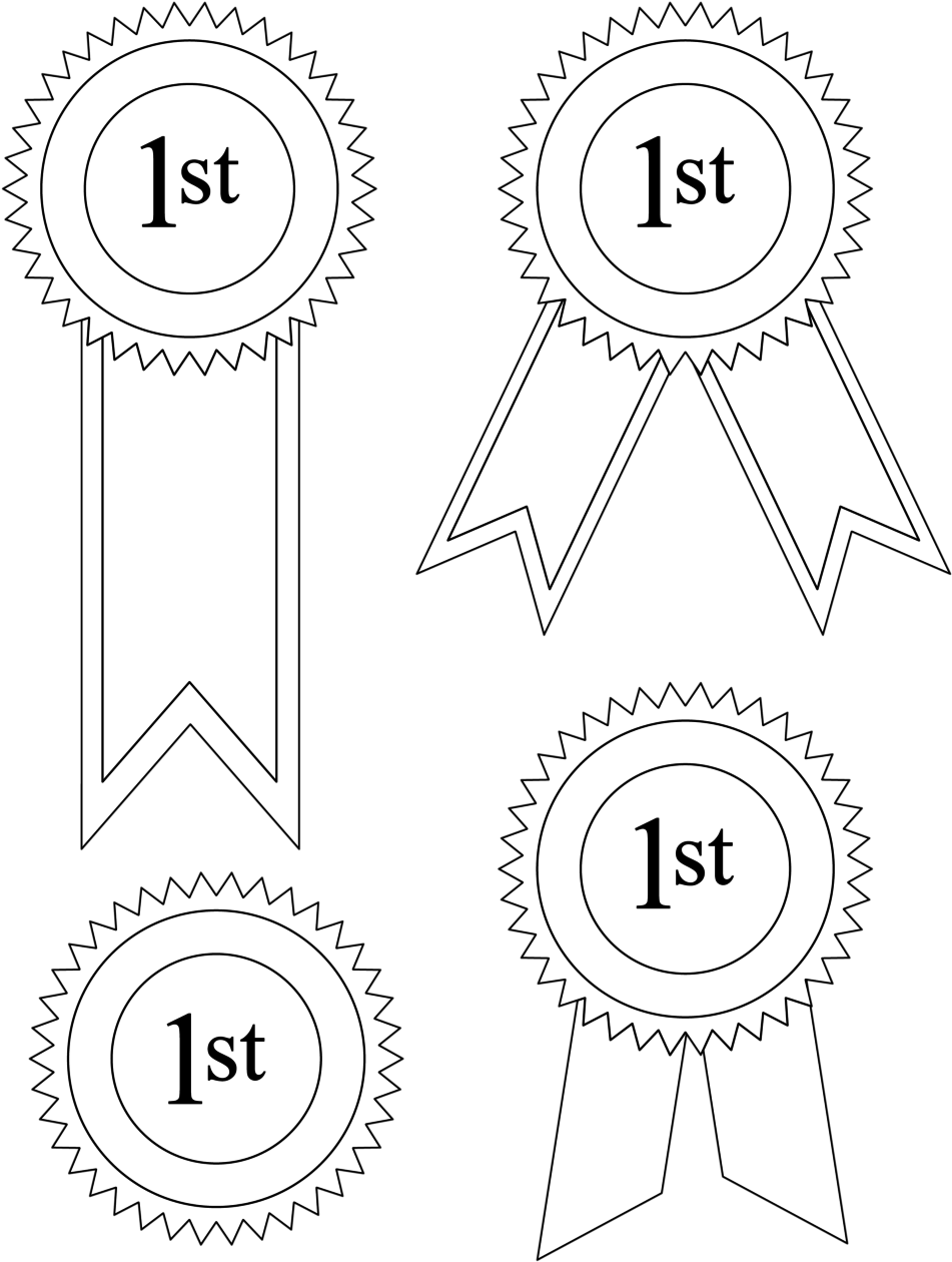 Download Blank Award Ribbon Coloring Sheet Printable Coloring - 1st ...