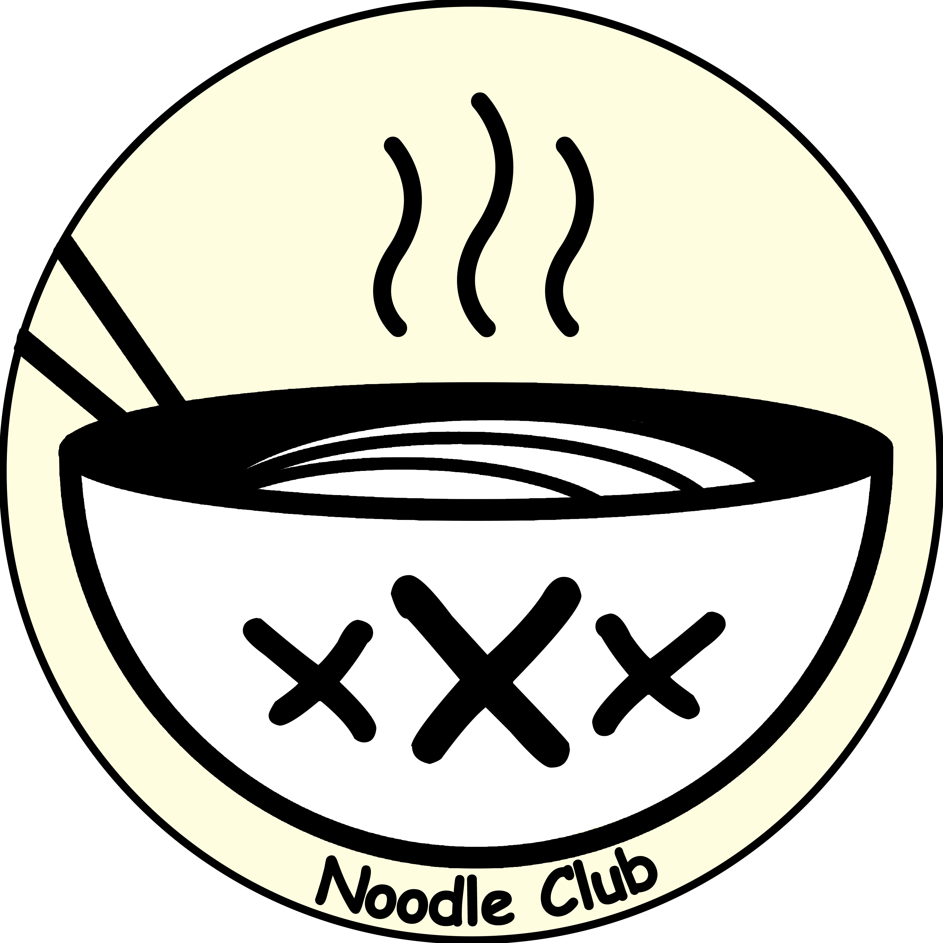 Download Image Of Straight Edge Noodle Club Sticky - Circle - ClipartKey