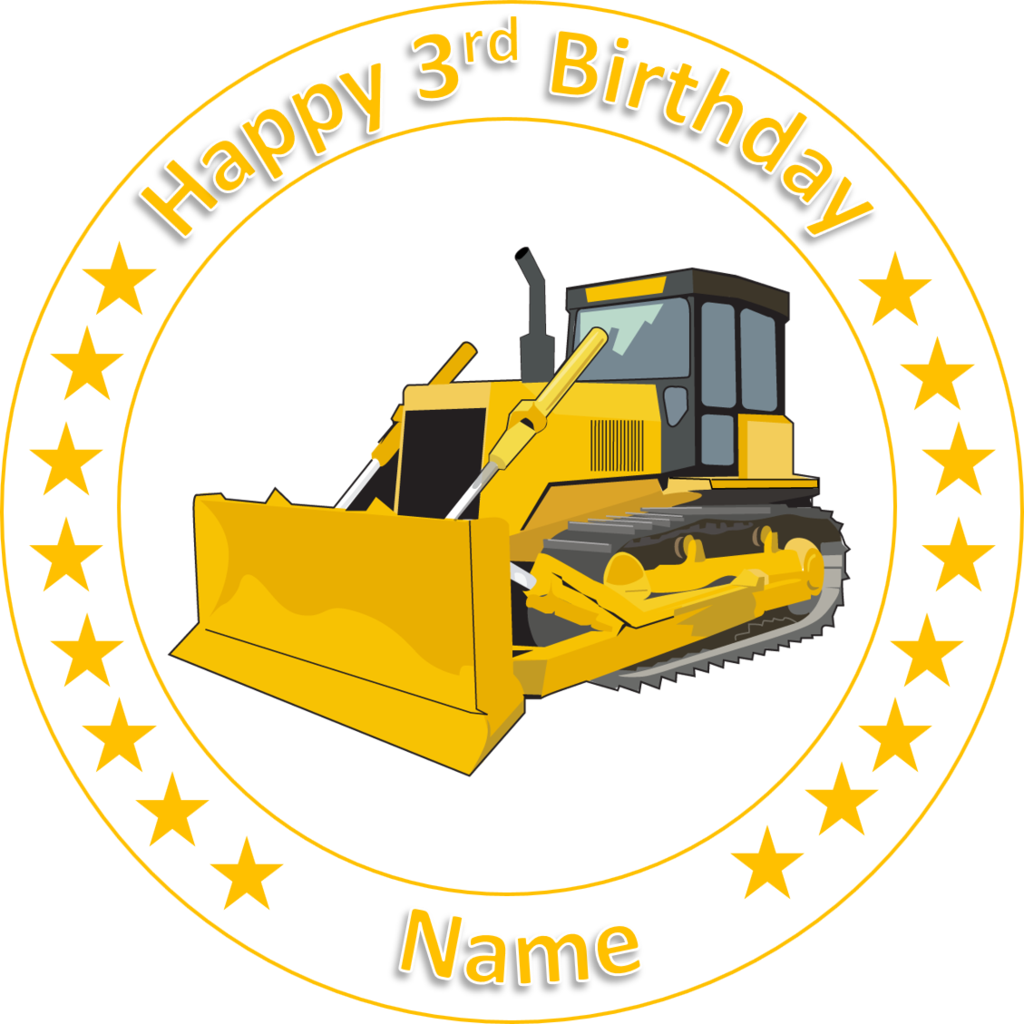 Download Bulldozer Cake Topper Edible Icing Sheet Or Wafer Paper ...