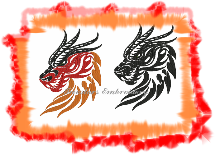 Download Dragon Head 2 Versions - Illustration - ClipartKey