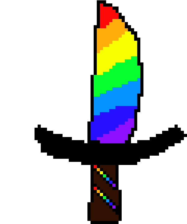 Download Pixel Art Sword Rainbow - ClipartKey