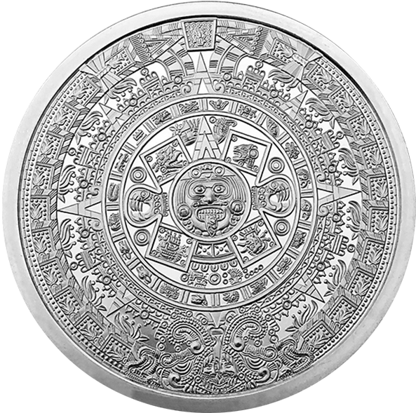 Download Transparent Aztec Pattern Png - 5 Oz Aztec Calendar Silver ...