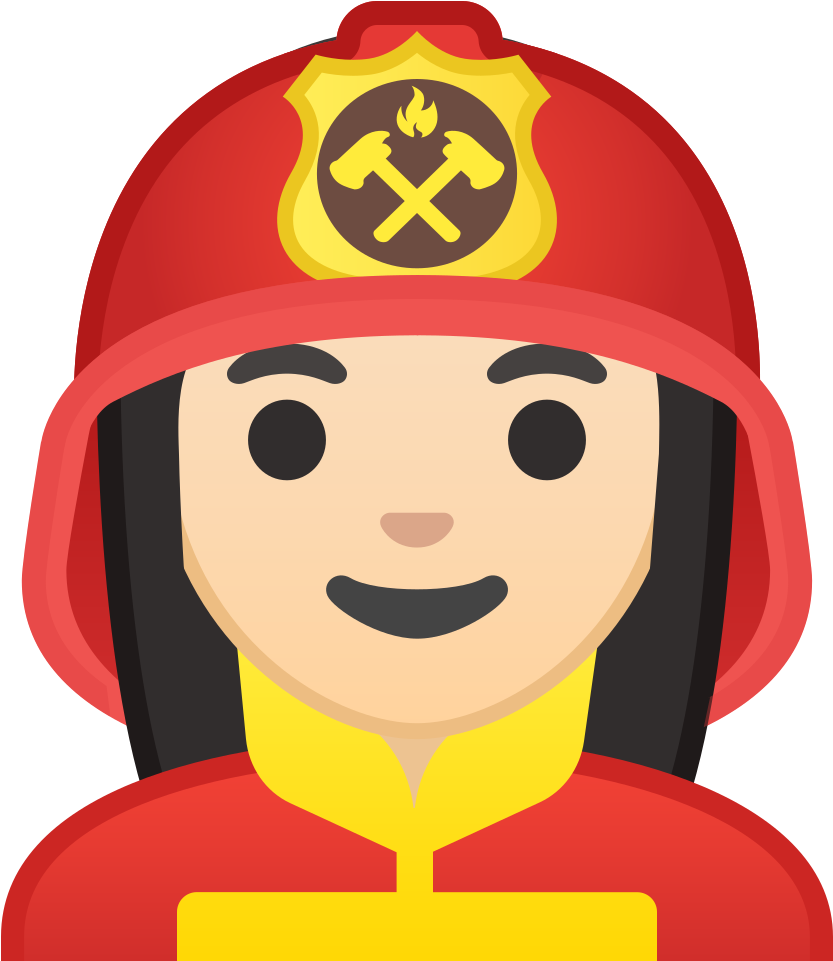 Download Transparent Female Firefighter Clipart - Firefighter Emoji Png ...