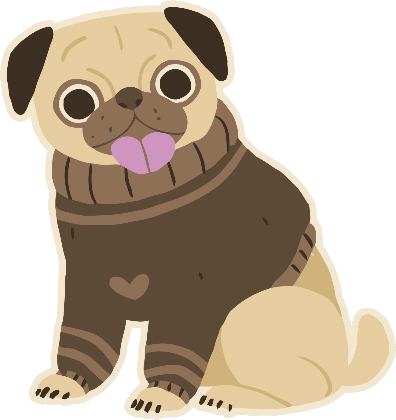 Download Transparent Pug Dog Clipart - Dog Pug Cartoon Png - ClipartKey
