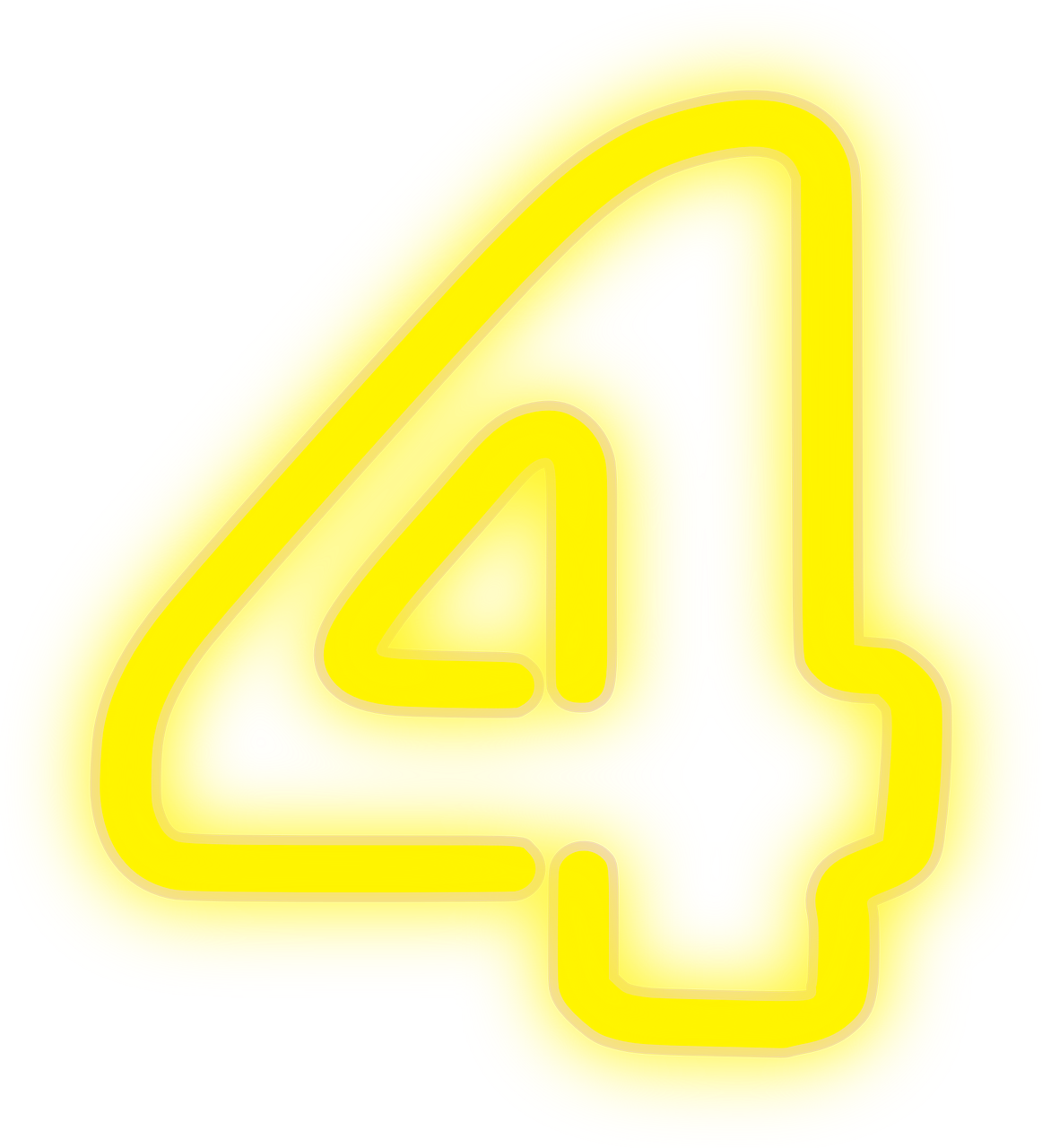 Download Numero 4 Neon Png - ClipartKey