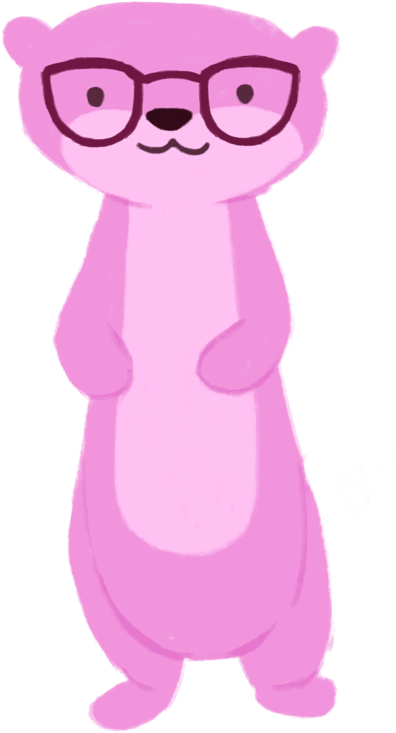 Download Sofia Soter As A Pink Otter Wearing Glasses - Cartoon - ClipartKey