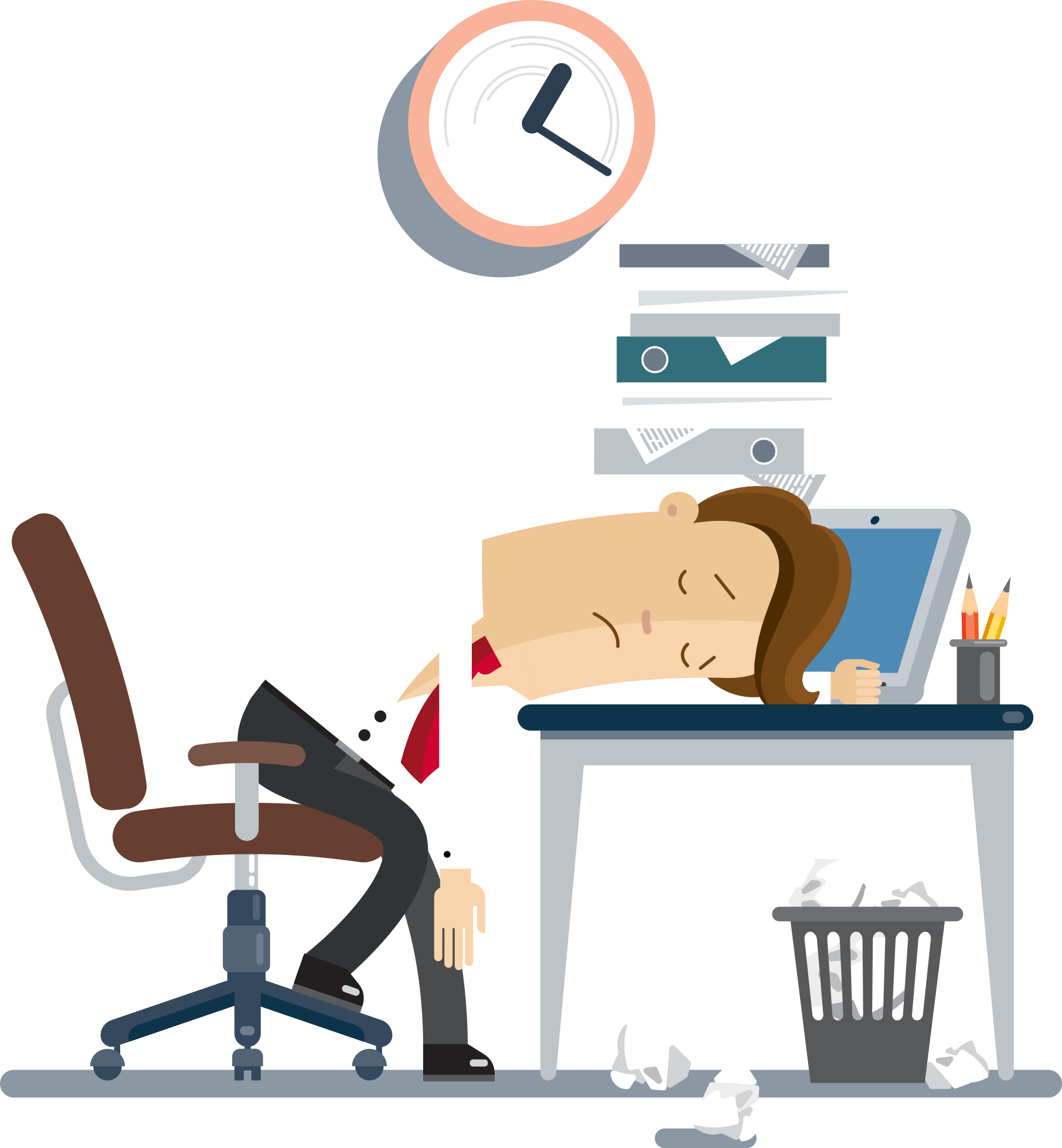 Download Clipart Desk Work Alone - Illustration - ClipartKey