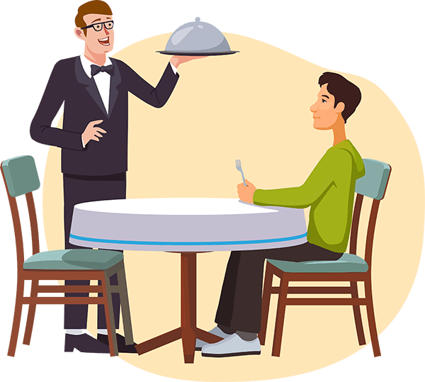 Download Restaurant And Waiter Clipart - ClipartKey