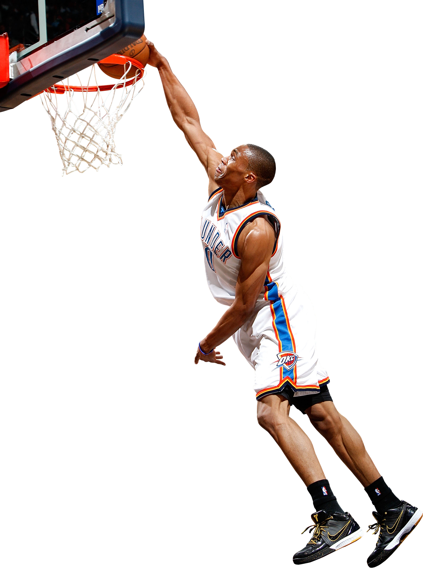 Download Transparent Russell Westbrook Png - Basketball Player Dunking ...