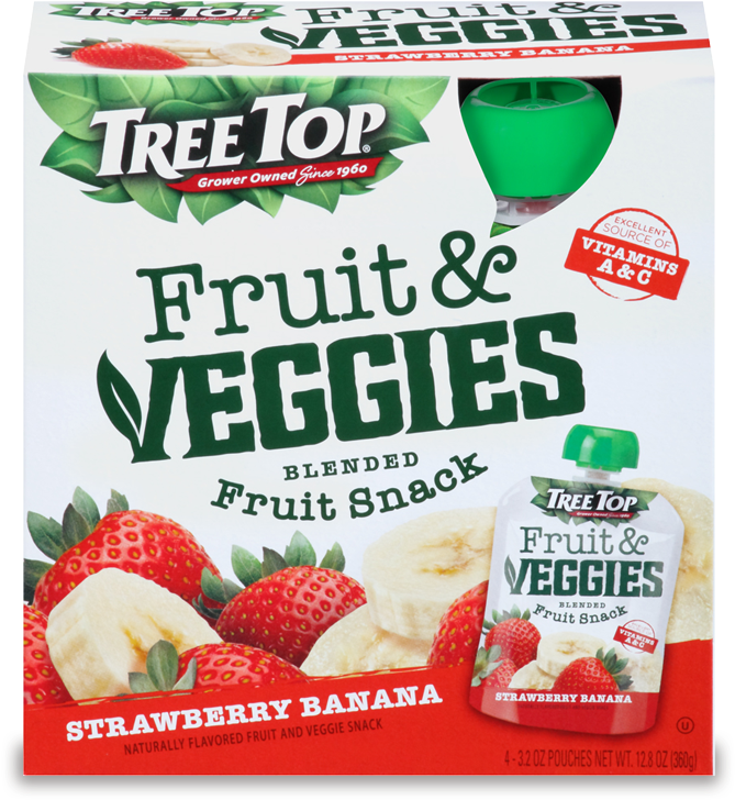 Download Tree Top Fruit And Veggies Fruit Snack - Strawberry - ClipartKey