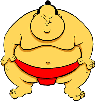 Download Sumo Png - Sumo Wrestling Cartoon - ClipartKey