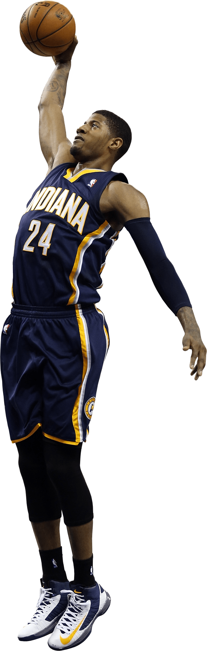Download Transparent Basketball Player Dunking Clipart - Paul George ...