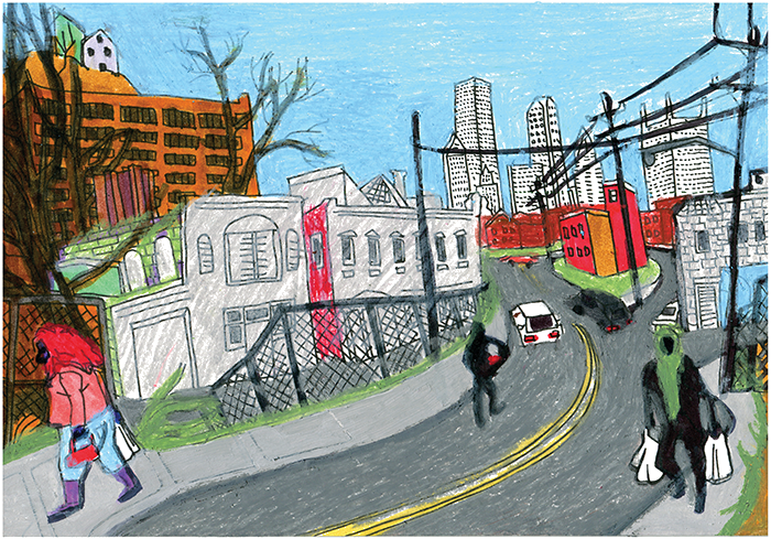 Download Transparent Ghetto Png - Ghetto Neighborhood Drawing - ClipartKey