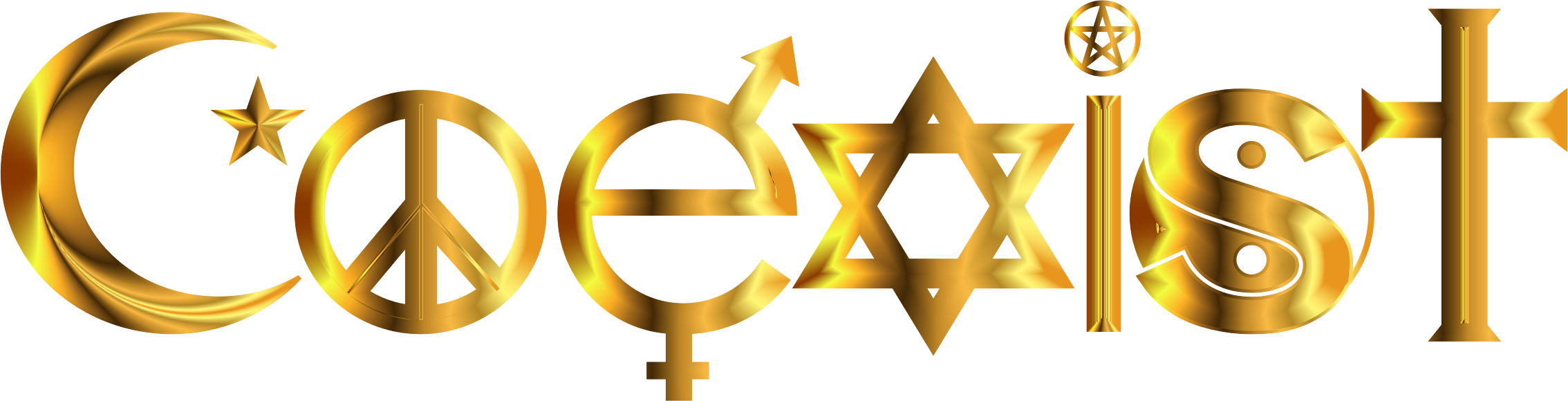 Download Clipart - Gold Coexist Symbol No Background - ClipartKey