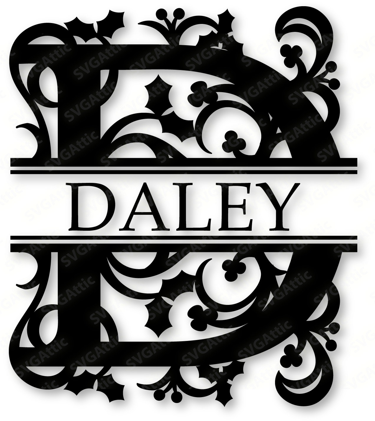 Download D Monogram Clipart - Monogram Split Letter D - ClipartKey