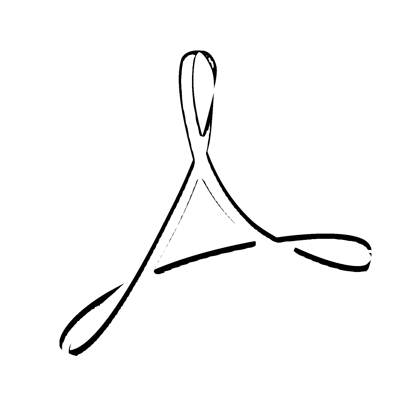 Download Adobe Acrobat Pro Logo Black And White - Line Art - ClipartKey