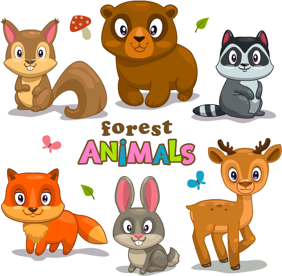 Download Transparent Forest Animals Png - Cartoon Forest Animals ...