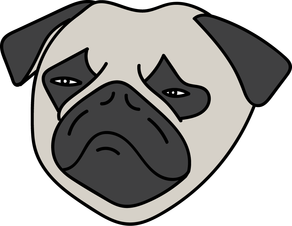 Download Pug Clipart Head - Pug - ClipartKey