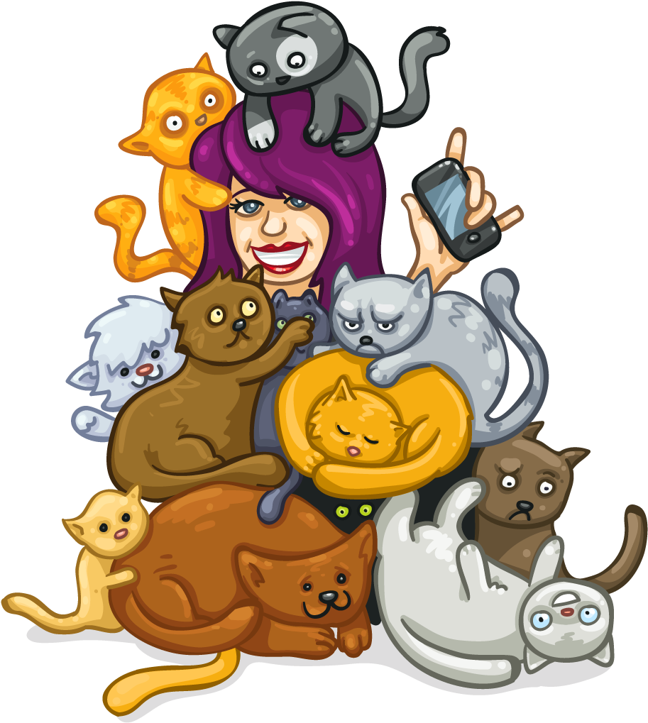 Download Crazy Cat Lady Clipart - ClipartKey
